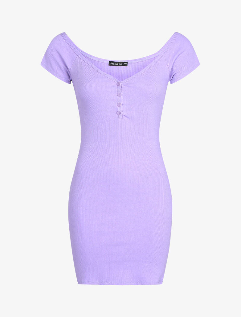 Robe côtelée extra courte - Lilas | Stand-Prive