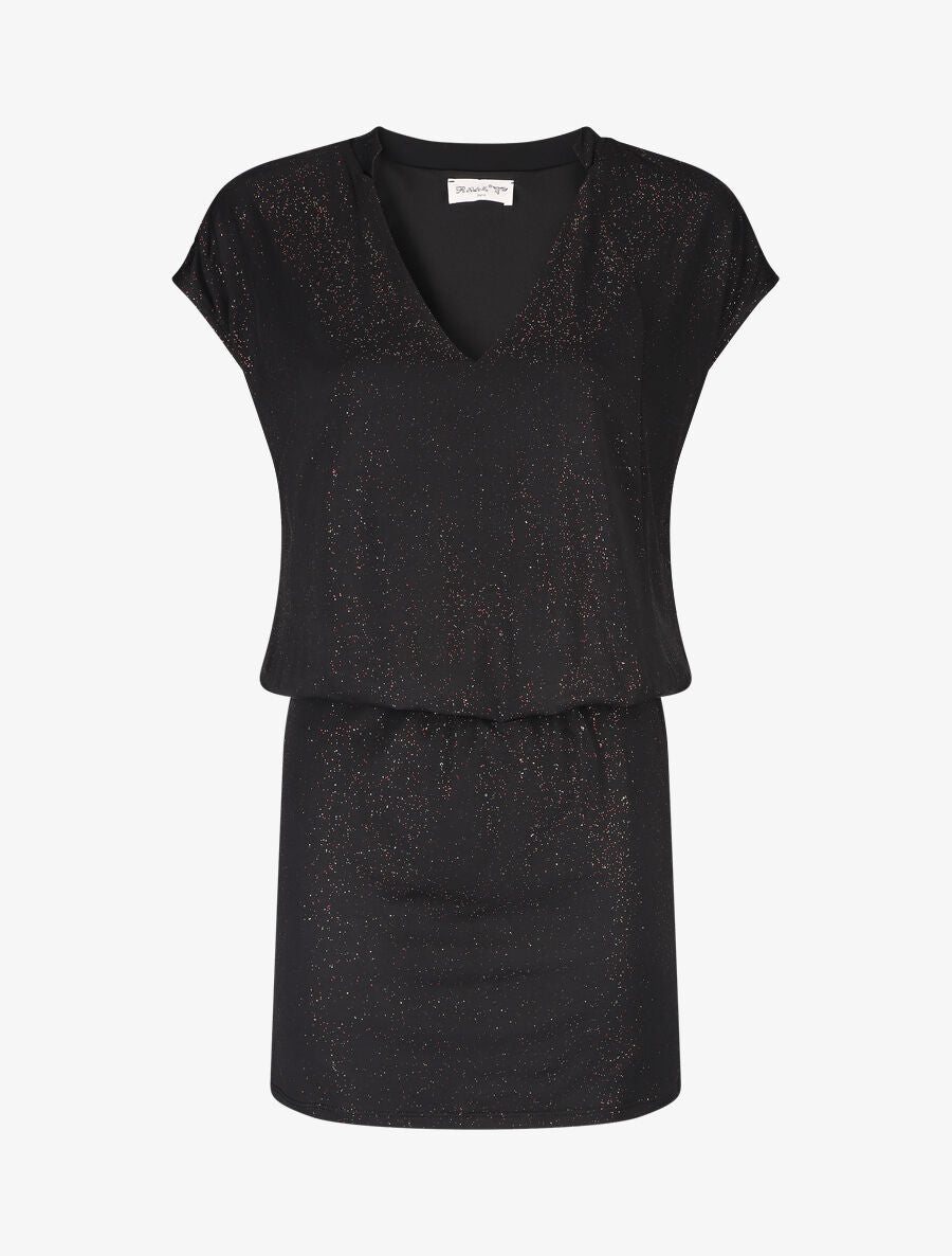 Robe courte sans manches à paillettes - Noir | Stand-Prive