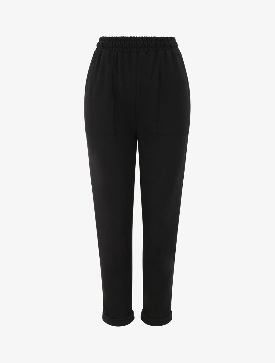 Jogging regular uni taille haute - Noir | Stand-Prive