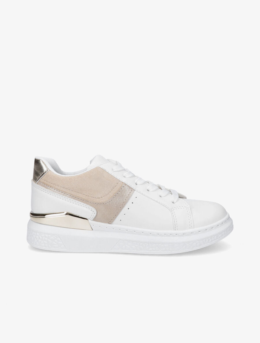 Sneakers semelle détail métallique - Or | Stand-Prive