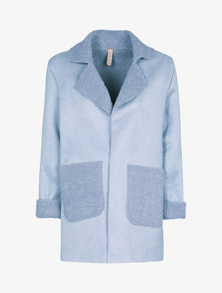 Veste légère style cuir retourné - Bleu charrette clair | Stand-Prive